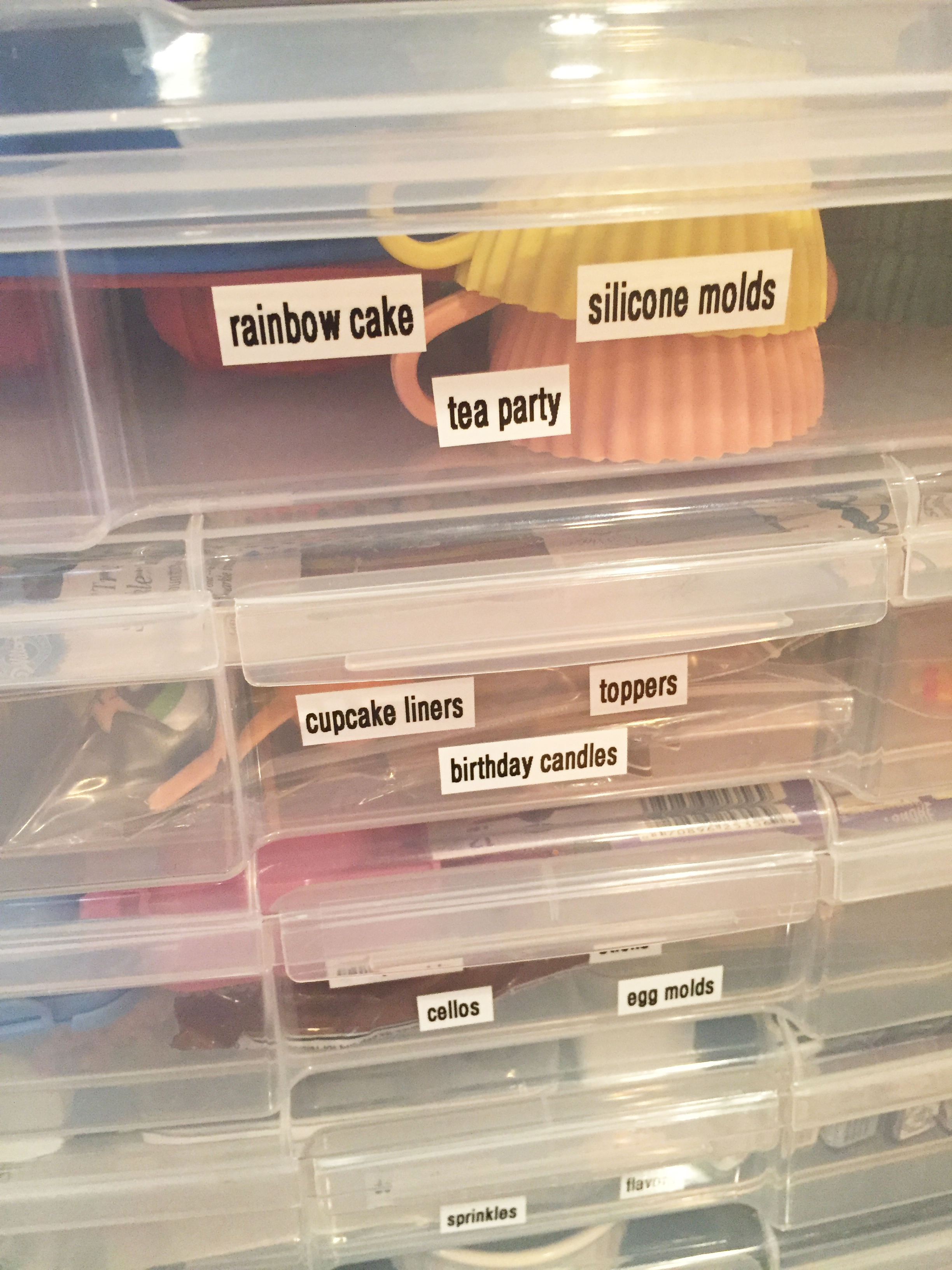 labeled iris bins kitchen storage - CATHIE FILIAN's Handmade Happy Hour