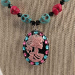 skull-necklace-pink-turquoise - CATHIE FILIAN's Handmade Happy Hour