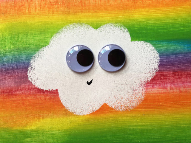 Rainbow and Cloud Kids Art Painting - CATHIE FILIAN's Handmade Happy Hour