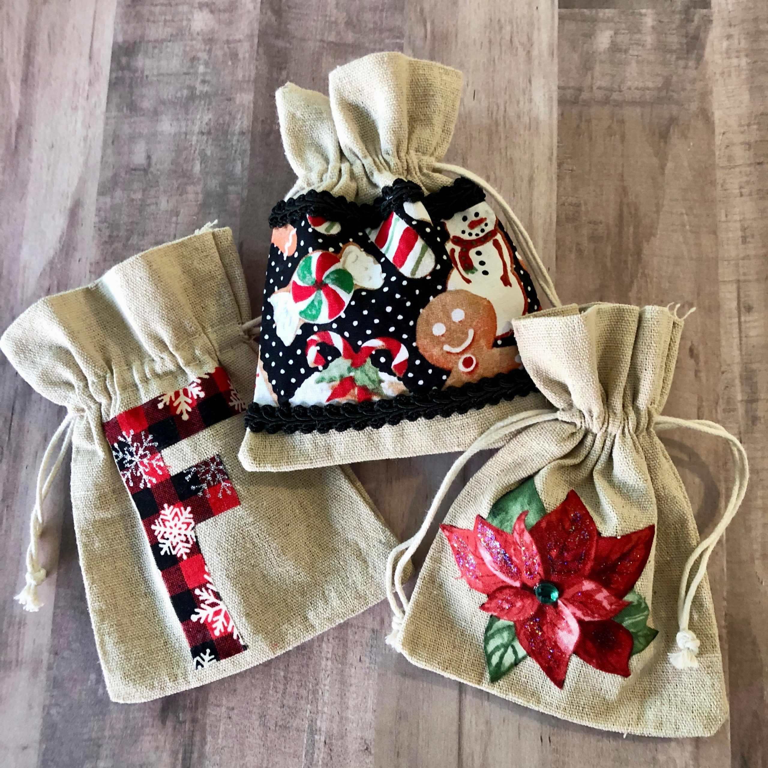 Fabric Applique gift bags - CATHIE FILIAN's Handmade Happy Hour