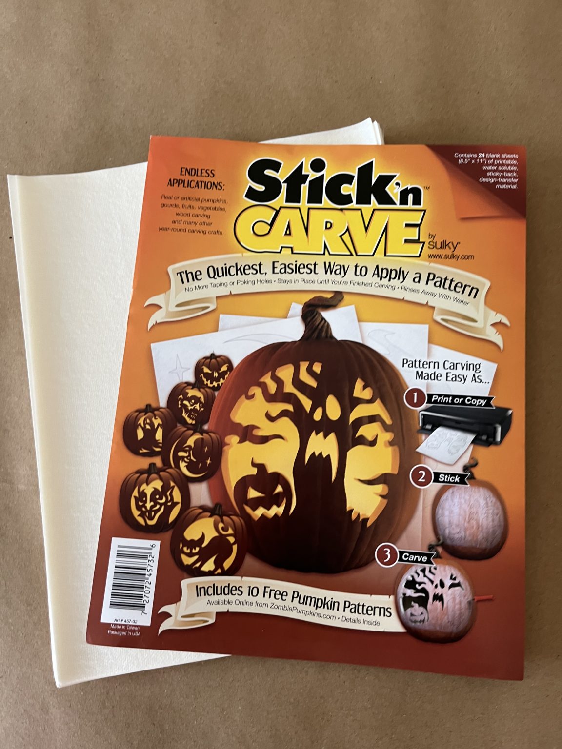 How to Carve Foam Fake Pumpkins with Stick 'n Carve Sheets and Carving ...