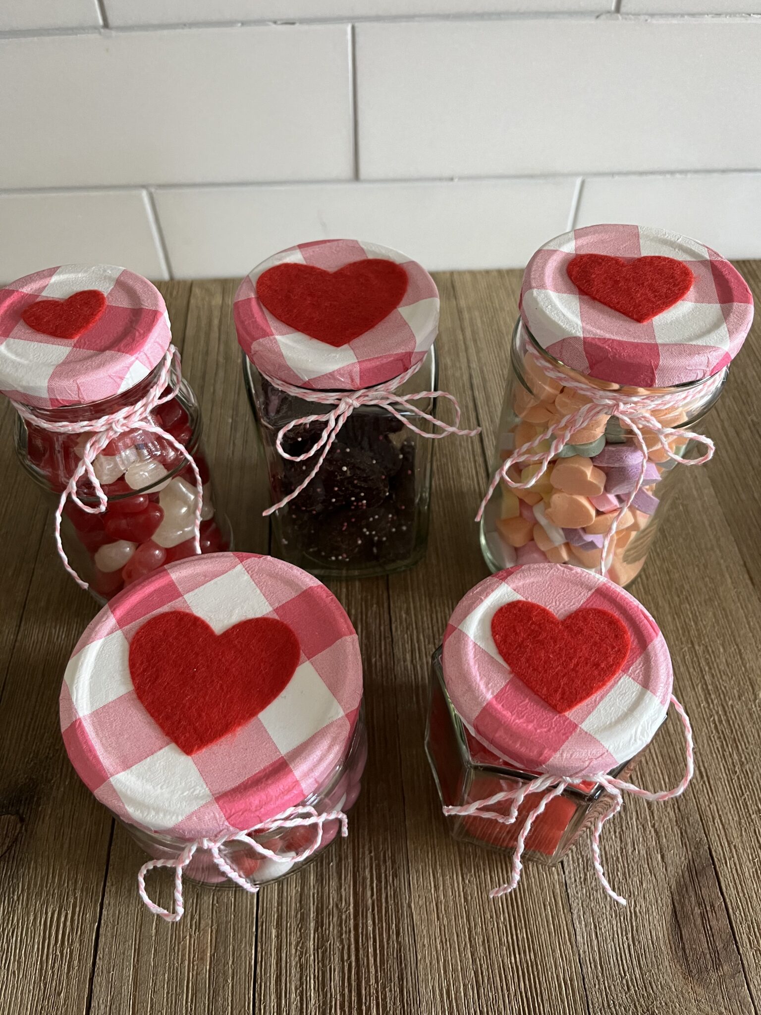 Upcycled Valentine Candy Jars with Mod Podge - CATHIE FILIAN's Handmade ...