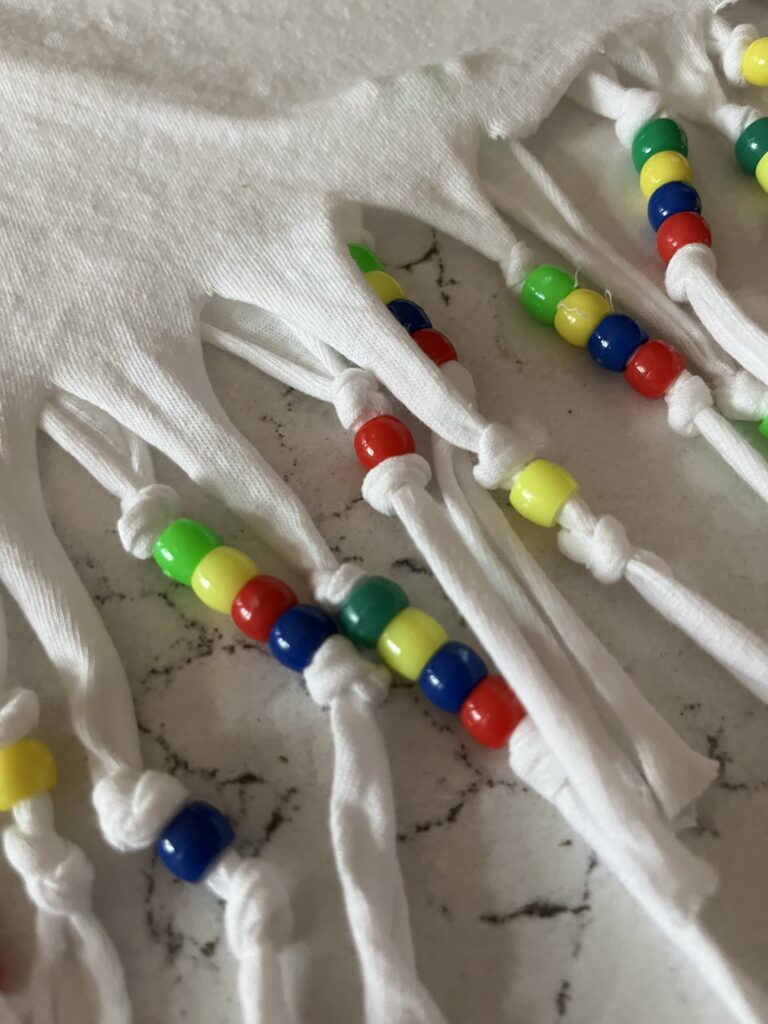 How to Bead Fringe a Tee Shirt, Super Mario Bros T-shirt from Five ...