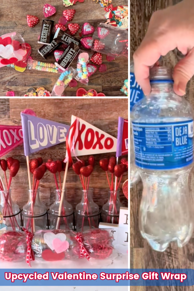 DIY Giant Valentine Candy Gift Wrap Idea with Recycled Bottles - CATHIE ...