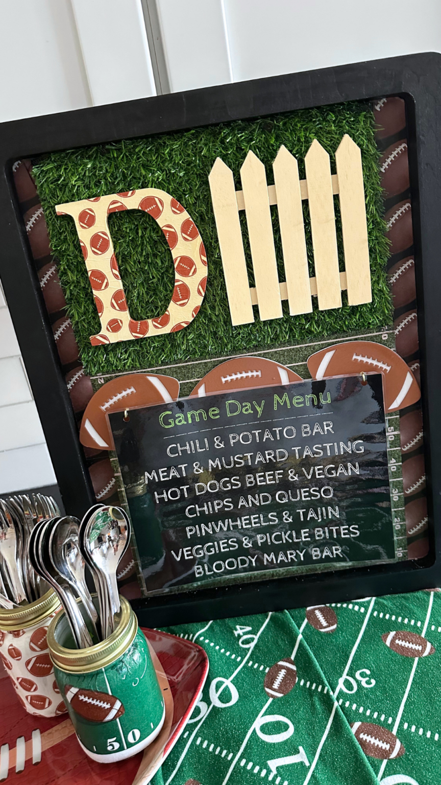 DIY Super Bowl Party Game Day Menu Board with Mod Podge - CATHIE FILIAN ...