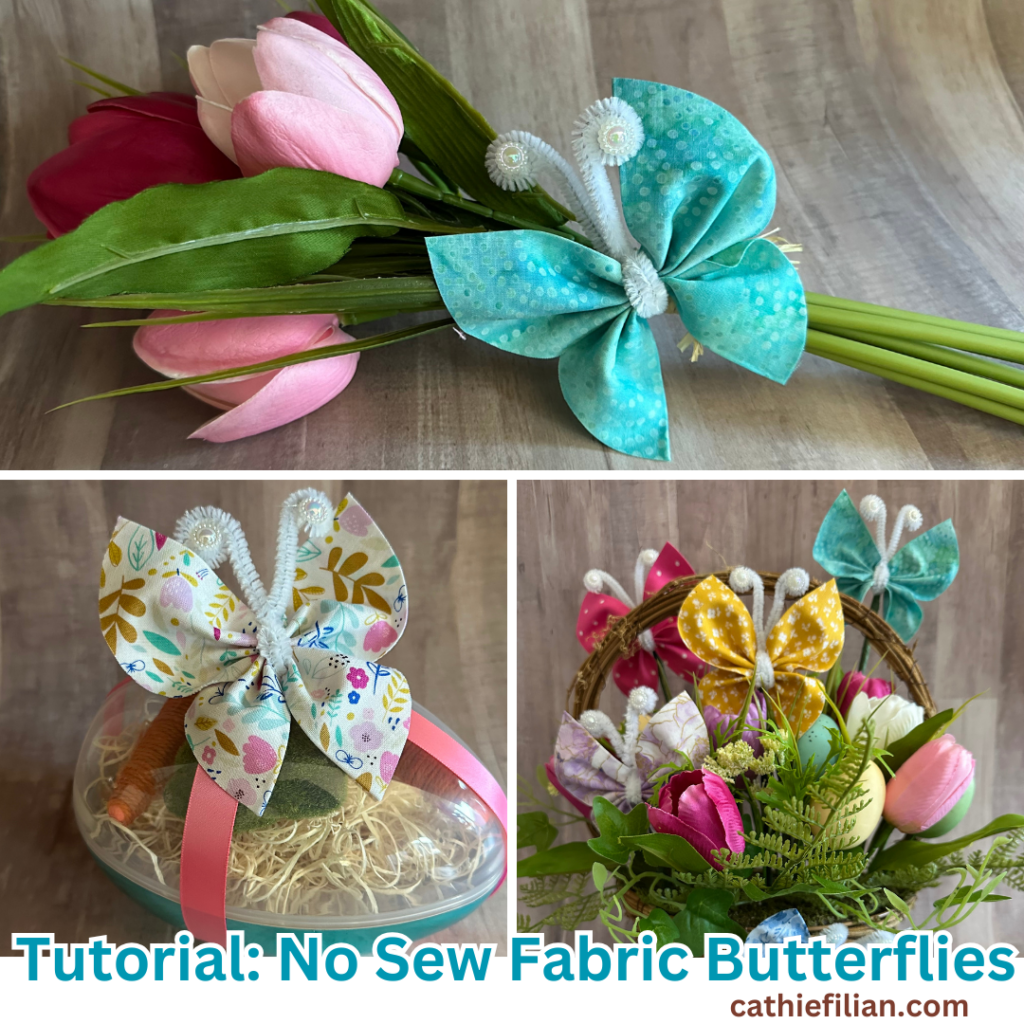How to Make No Sew Fabric Butterflies with Mod Podge - CATHIE FILIAN's ...